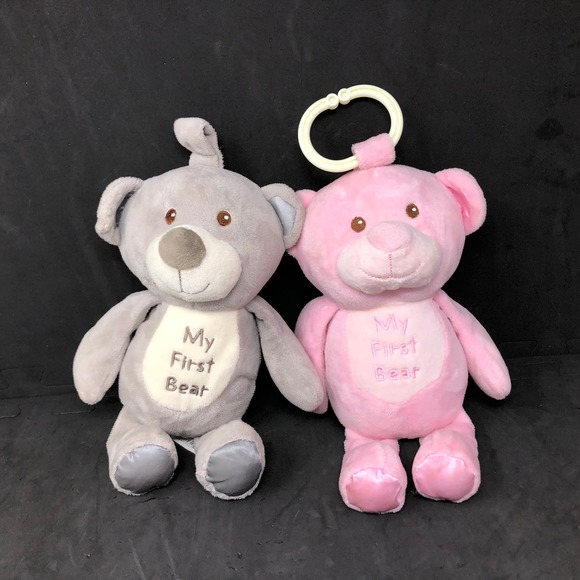 Kellytoy | Toys | Kellytoy My First Bear Rattle Plush Set Of 2 Gray ...